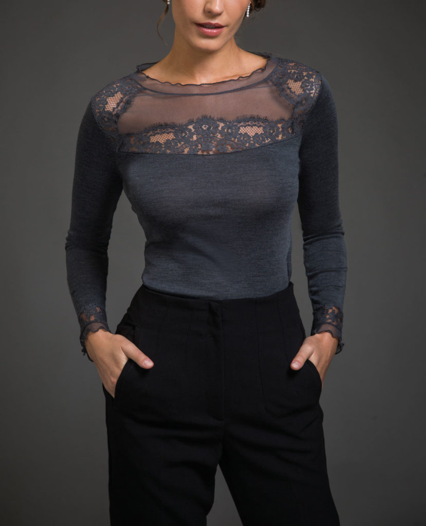 Maglia Donna Lana Seta Dentelle Calais Madiva